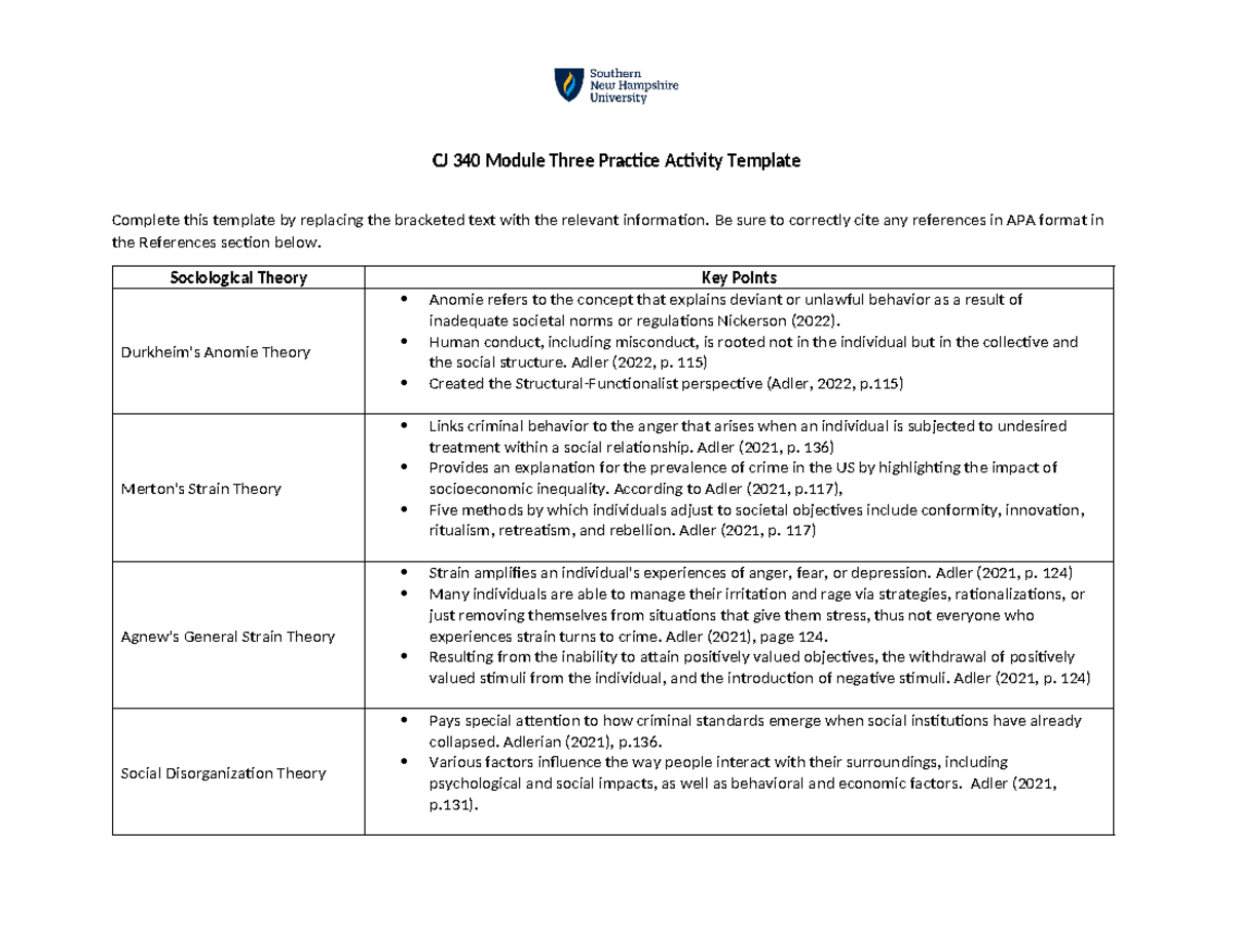 3-1 Practice Activity - Assignment - CJ 340 Module Three Practice ...