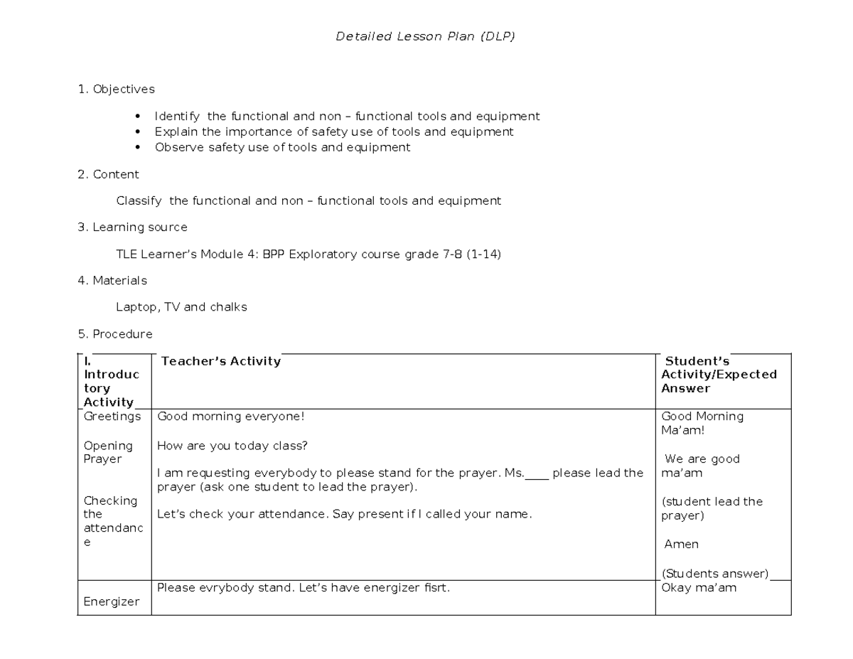 Lesson 3 - Functional & Non-Functional Tools in BPP Exploratory (TLE) - Studocu