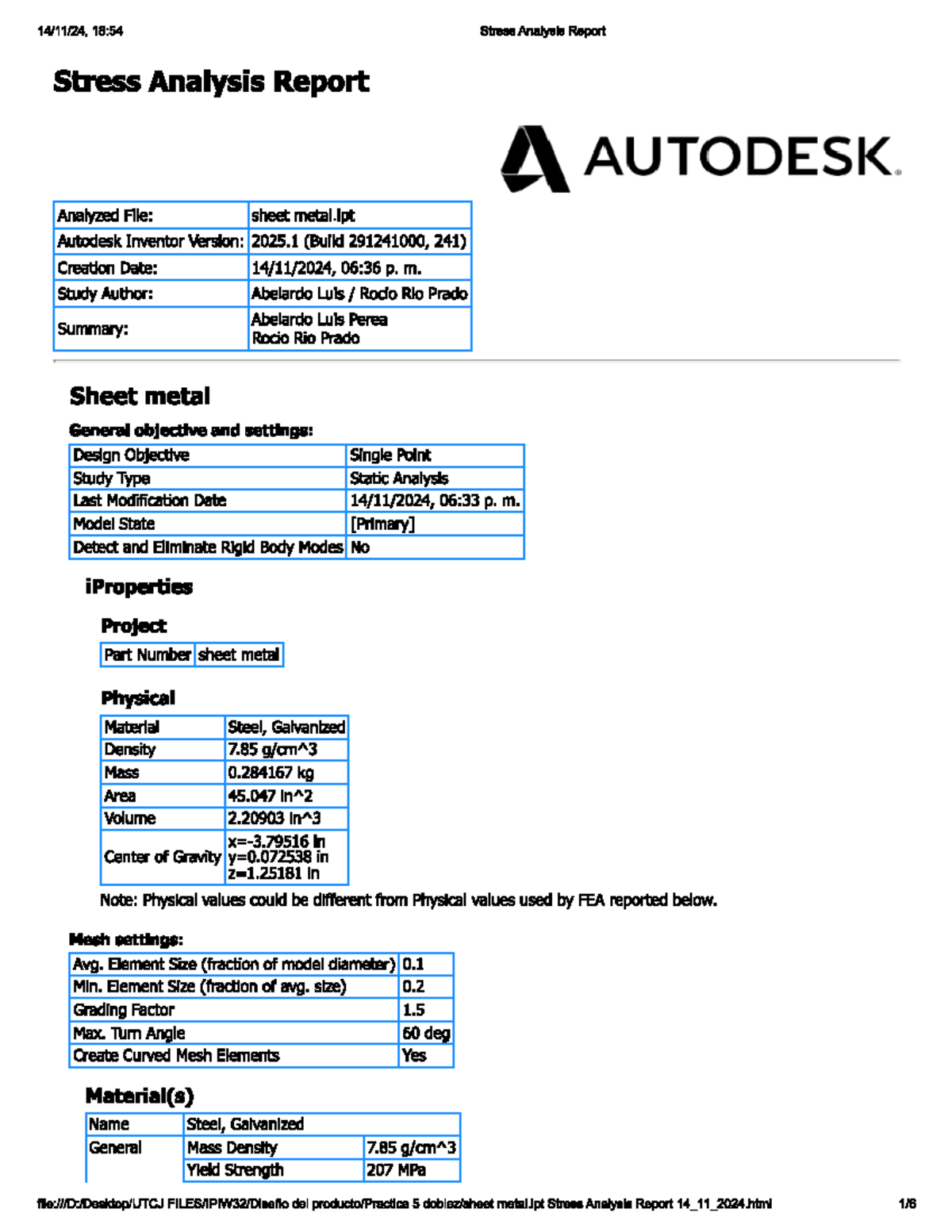 Stress Analysis Report for Design Improvements - Course Code: AIN2025 - Studocu
