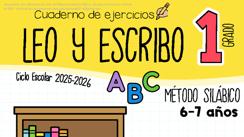 Cuaderno de Ejercicios LEO Y ESCRIBO 1er Grado 2025-2026 - Studocu