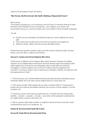 LO2025 - Life Orientation - Studocu