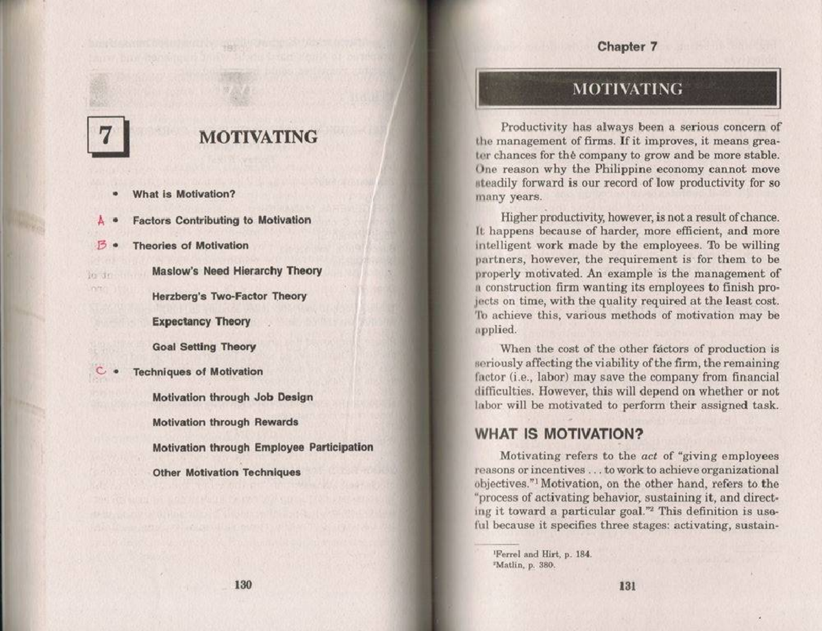 Chapter 7: Motivating Productivity in Engineering Management (ENGM 101 ...