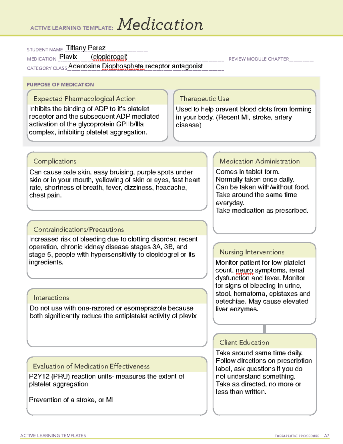 Active Learning Template medication - ACTIVE LEARNING TEMPLATES ...