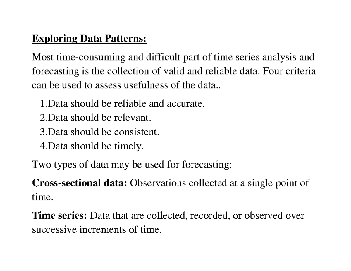 Lecture 5 - Most time-consuming and difficult part of time series analysis and forecasting - Studocu