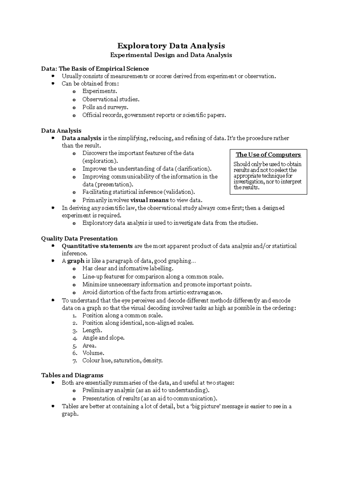 Exploratory Data Analysis - Exploratory Data Analysis Experimental ...