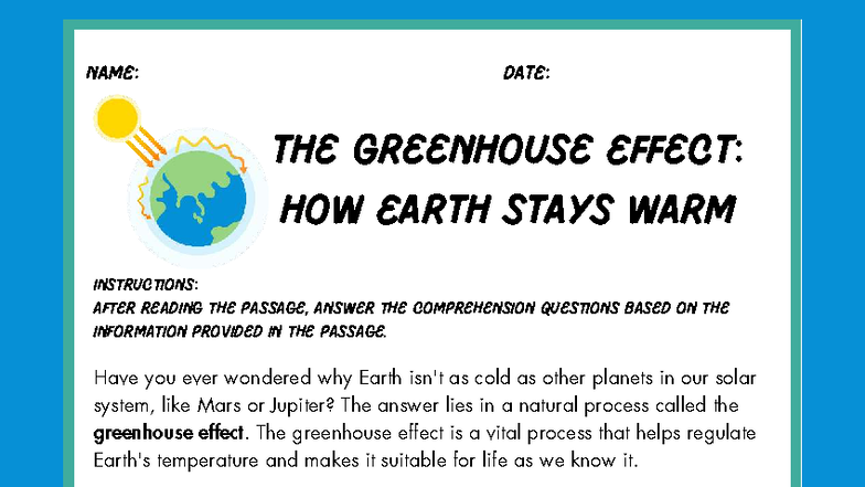 The Greenhouse Effect Explained: Reading Passage-1 Insights - Studocu