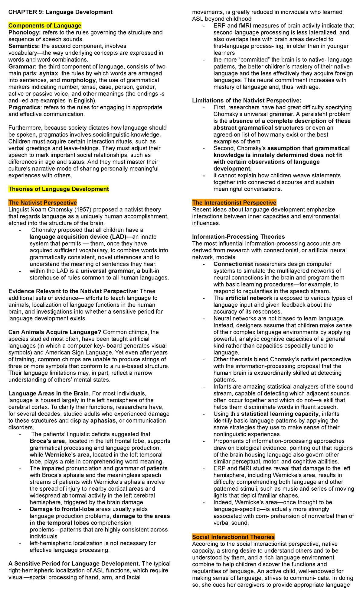 CHAPTER 9: Language Development in Child Psychology (Module 7) - Studocu