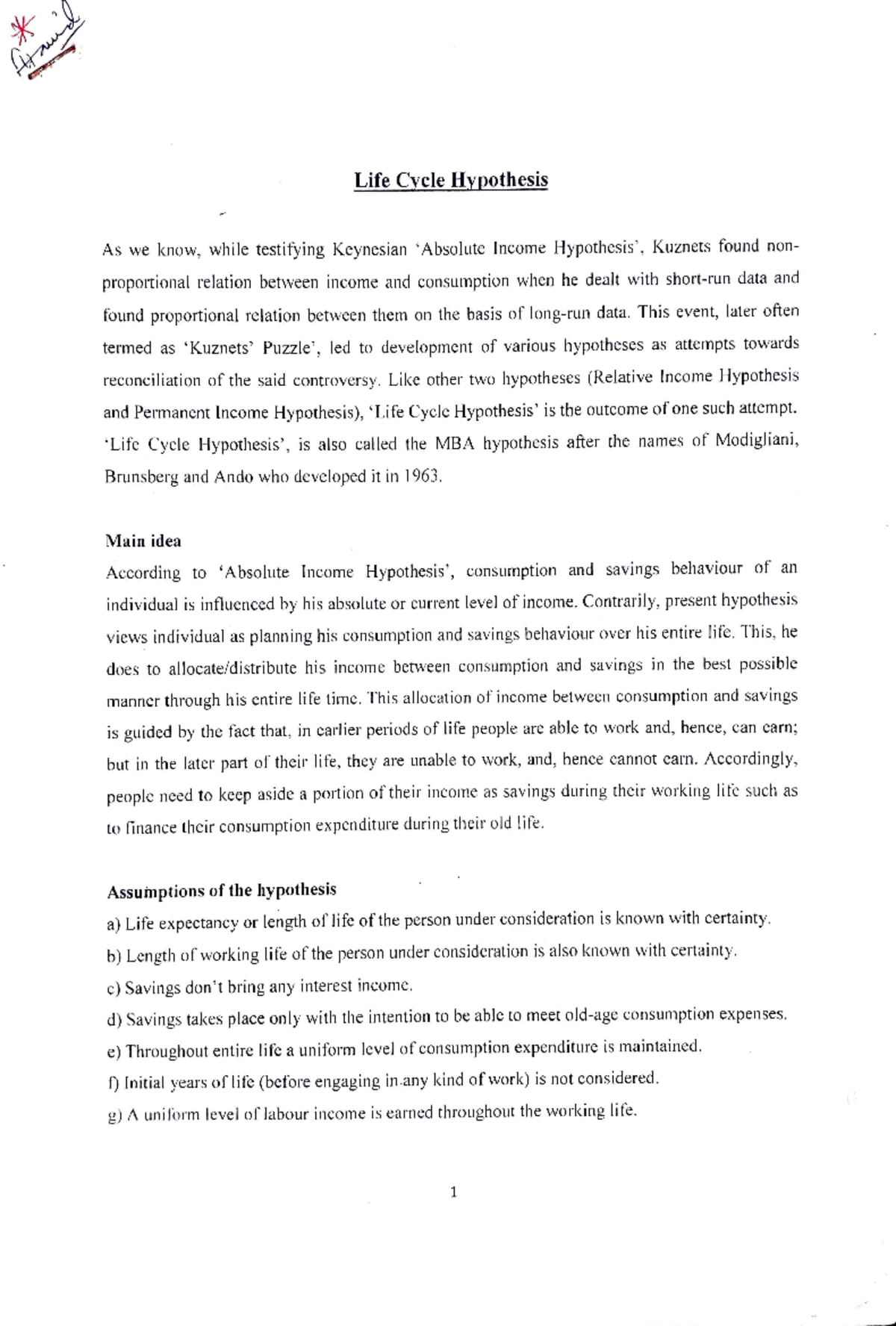 Life Cycle Hypothesis - Microeconomic which help the students - Life ...