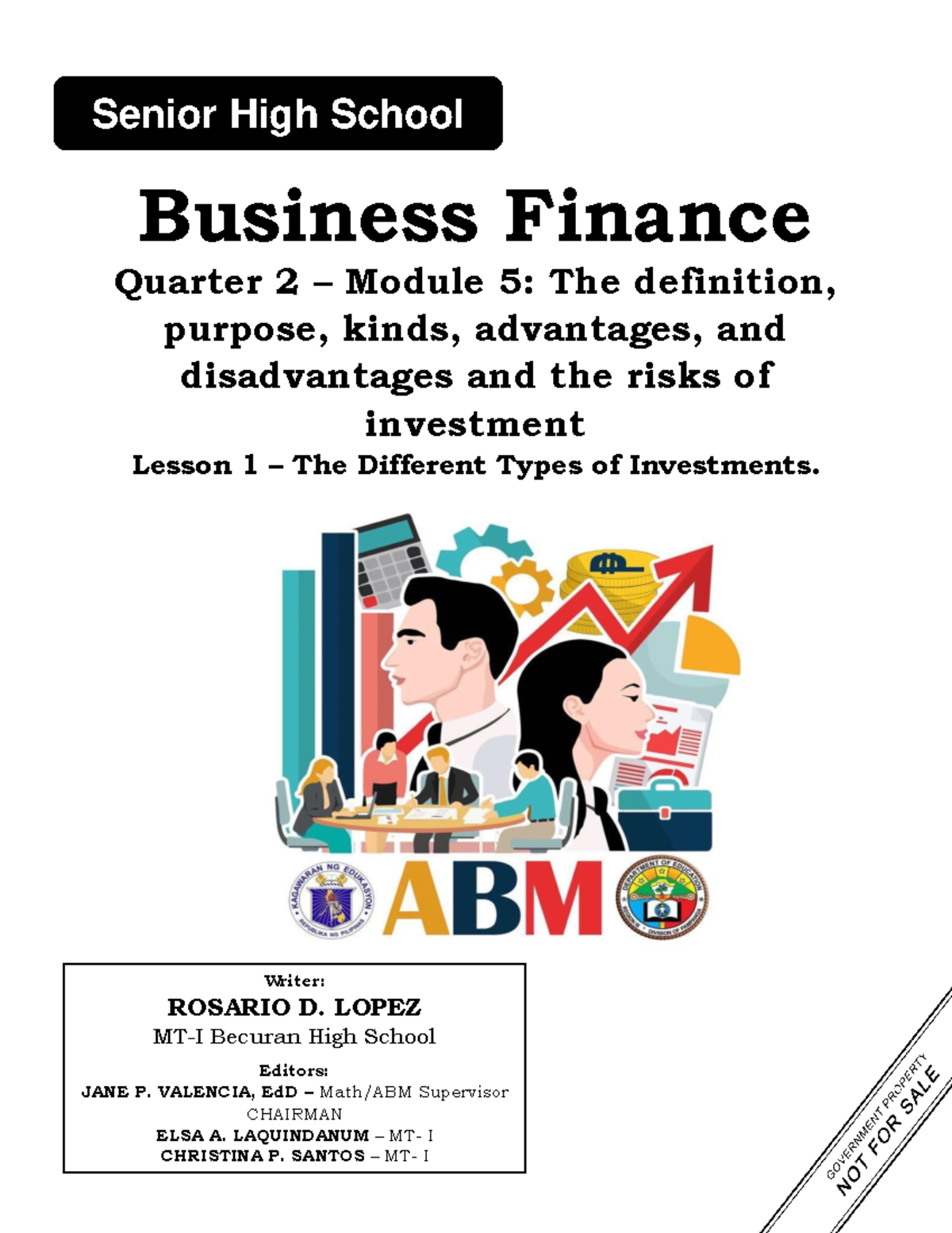 ADM Bus Fin Mod 5 Lesson 1: Exploring Investment Types & Features - Studocu