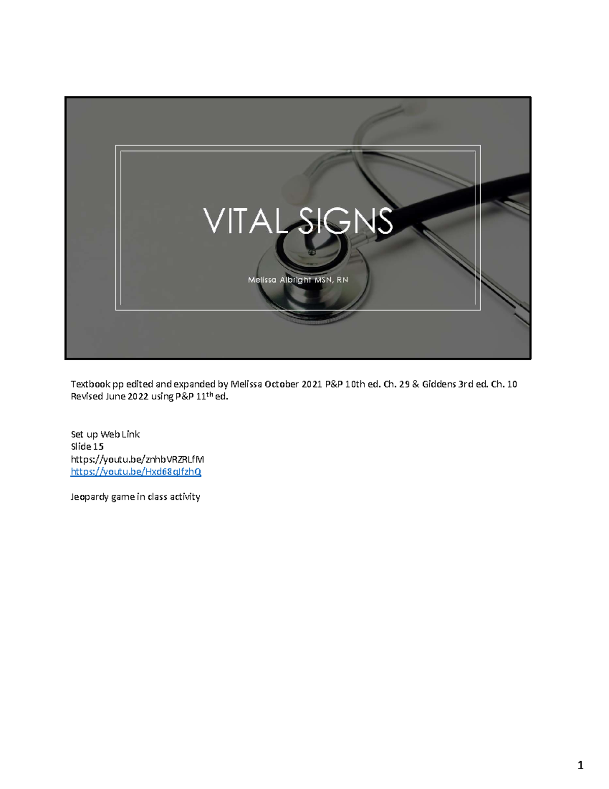 Vital Signs Overview: Assessment and Management in Nursing 30069-4948 ...