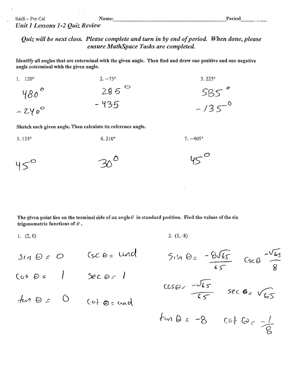 Quiz Review Key: Comprehensive Solutions and Explanations - Studocu