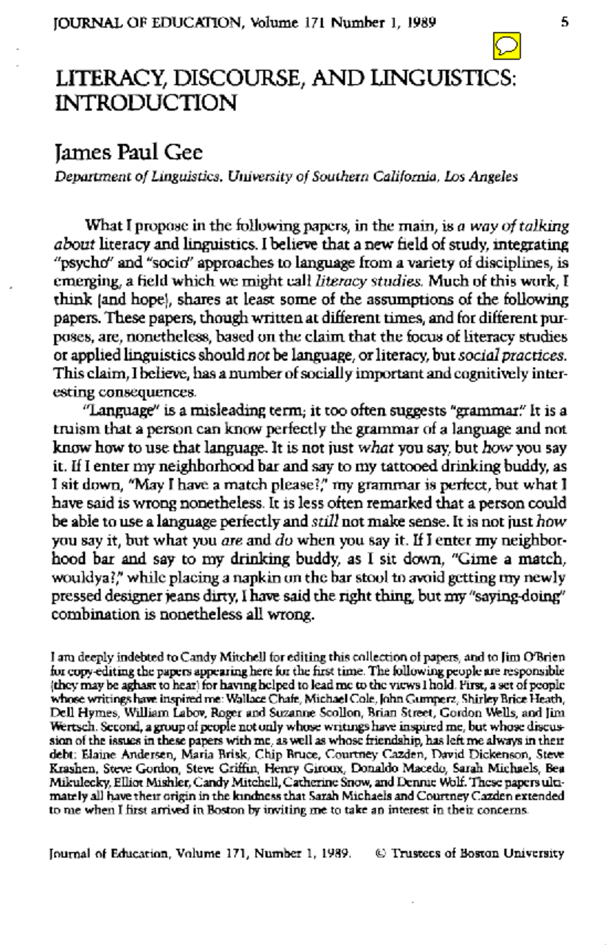 Introduction to Literacy Studies in Linguistics - Journal Overview ...