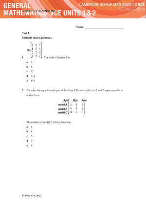 General Maths - Grade: 11 - Victorian Certificate of Education - Studocu