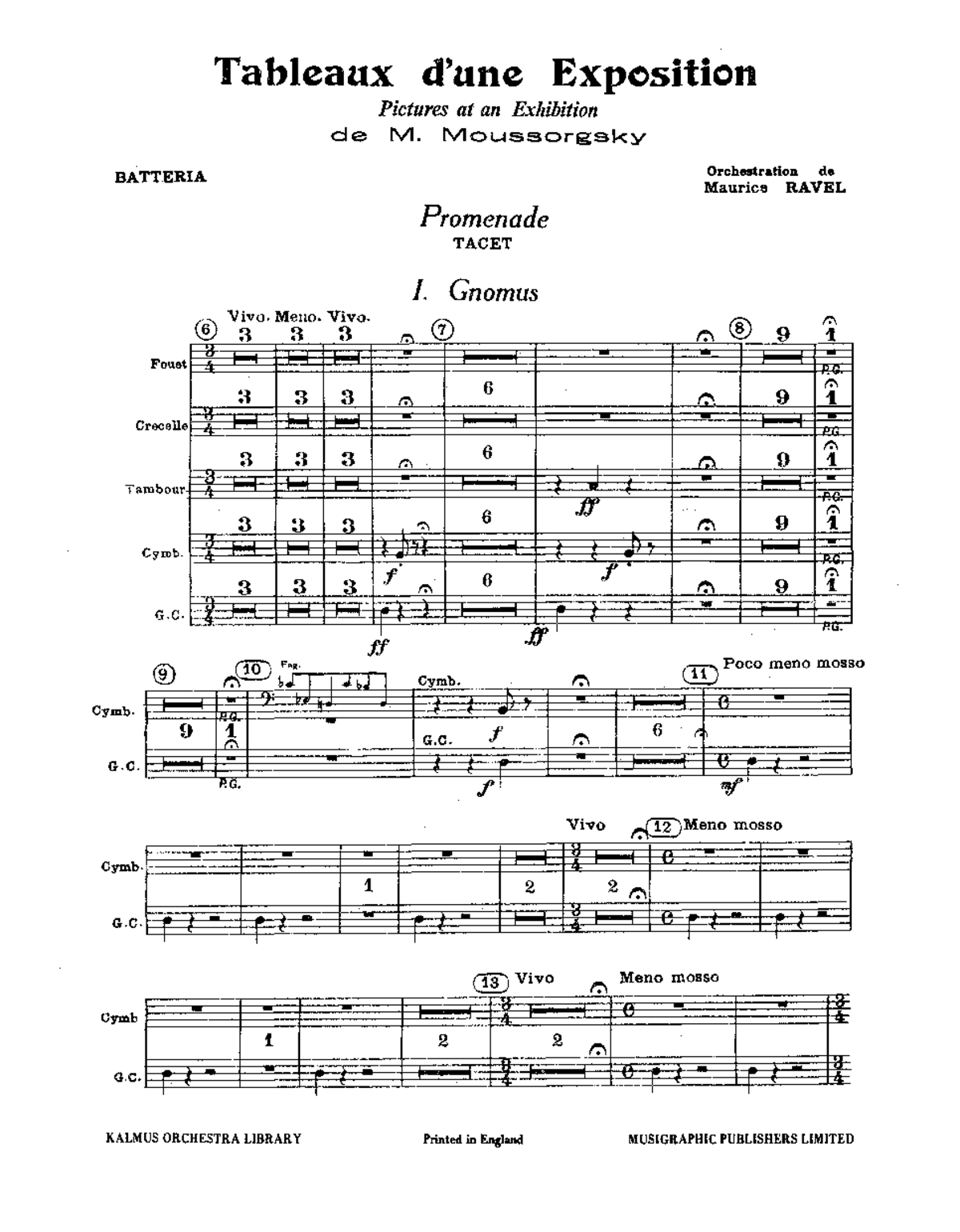 Tableaux d'une Exposition: Moussorgsky Orchestration Notes - Studocu