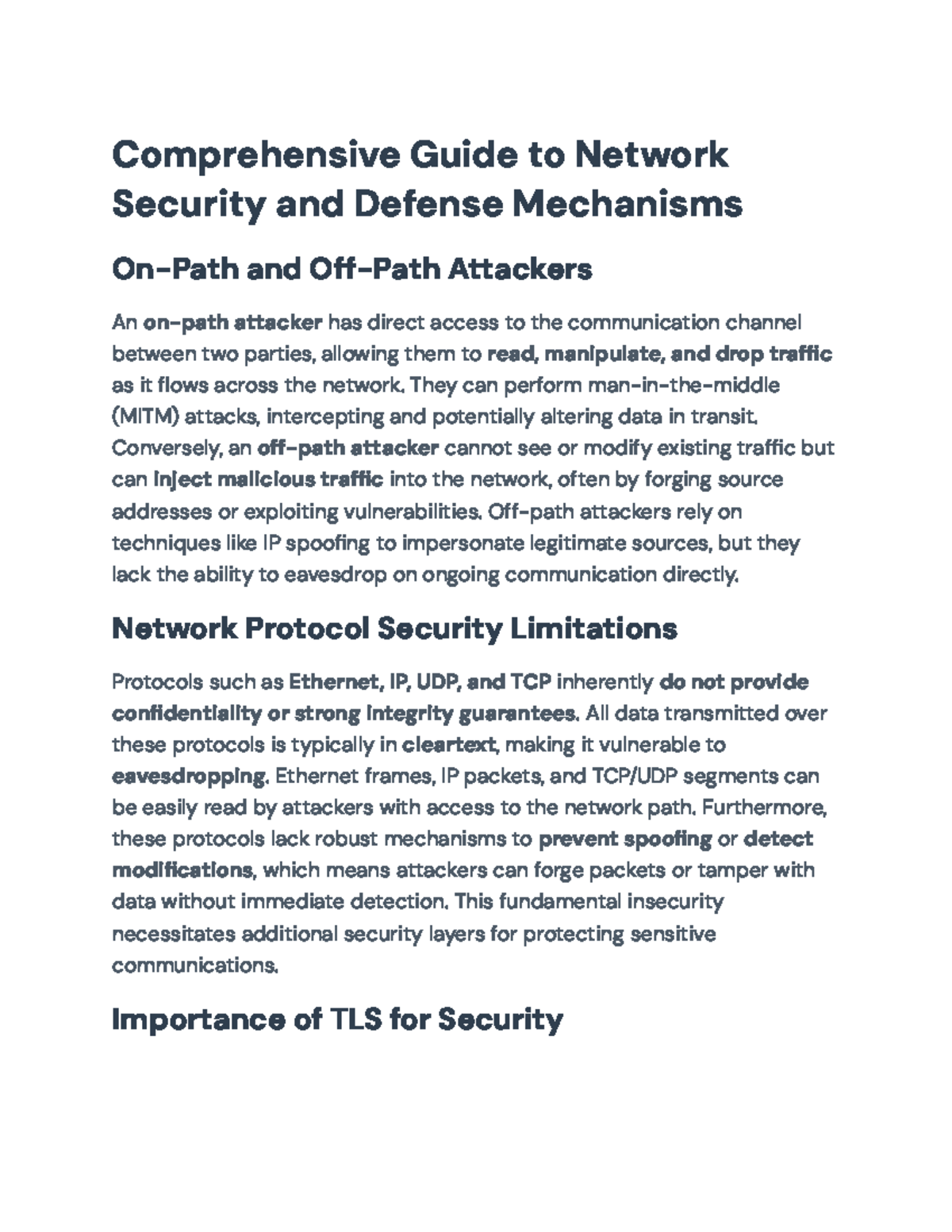 Comprehensive Overview of Network Security & Defense Mechanisms - Studocu