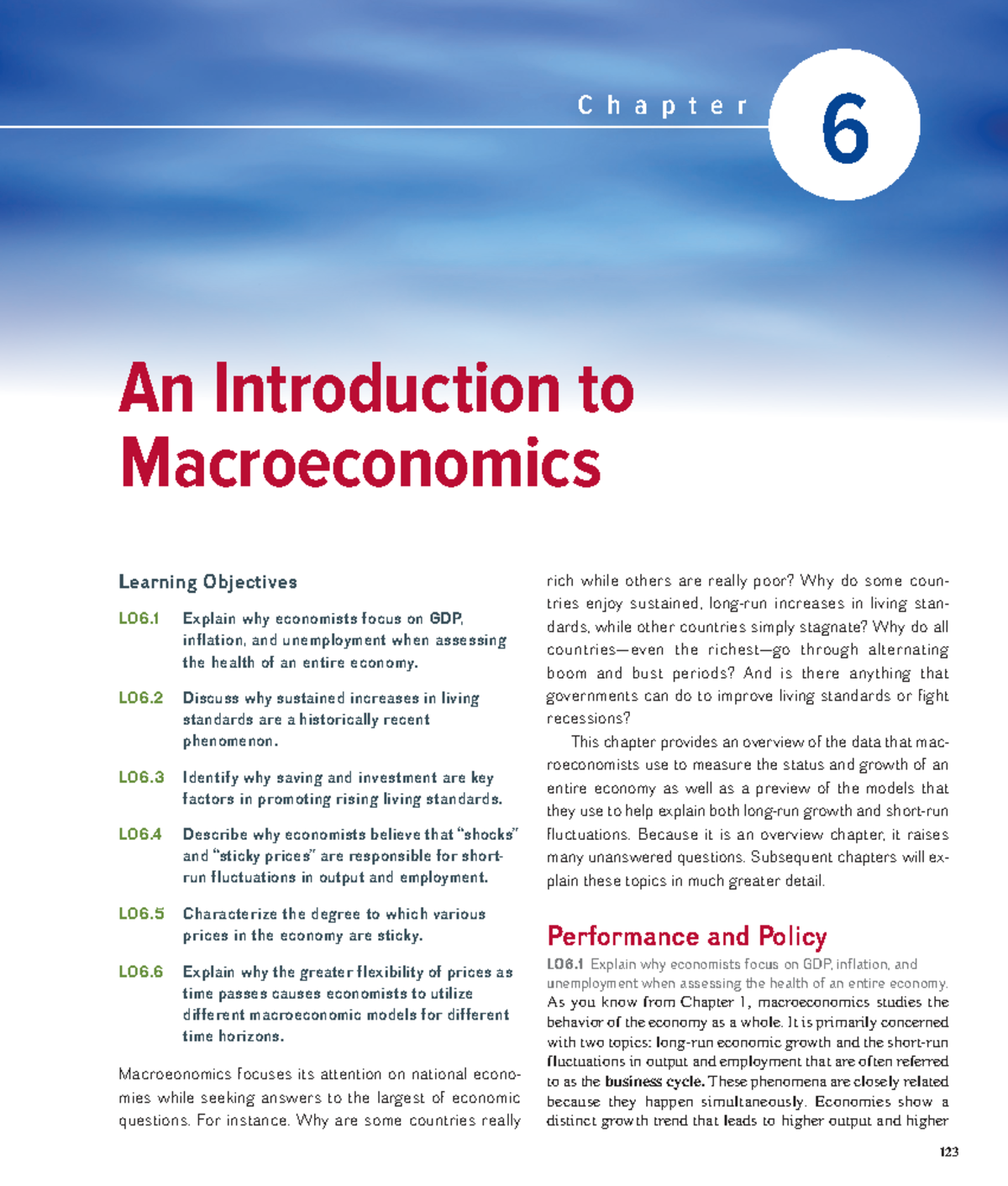 Chapter 6: An Introduction to Macroeconomics - Key Concepts and ...