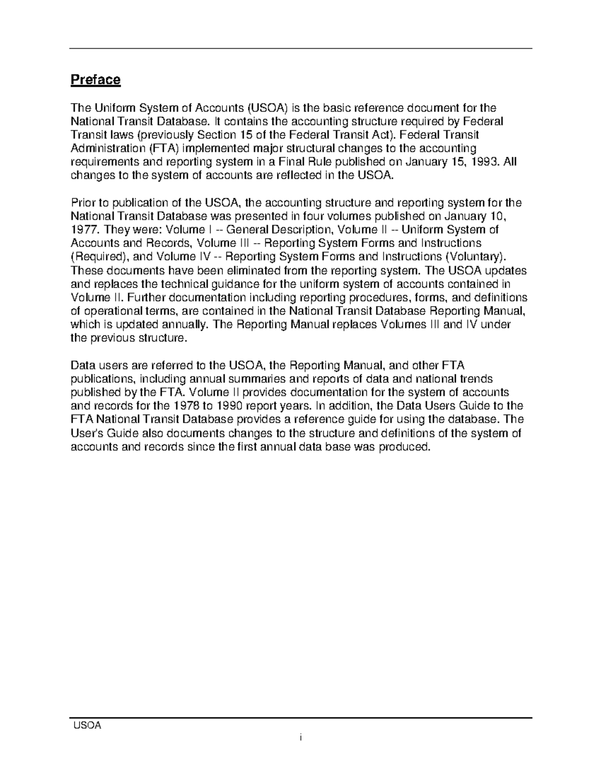 Uniformed System of Accounting - USOA i Preface The Uniform System of ...