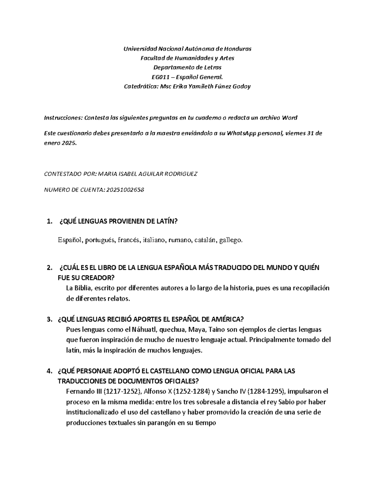 EXAMEN 2 - Español General EG011: Preguntas y Respuestas Clave - Studocu