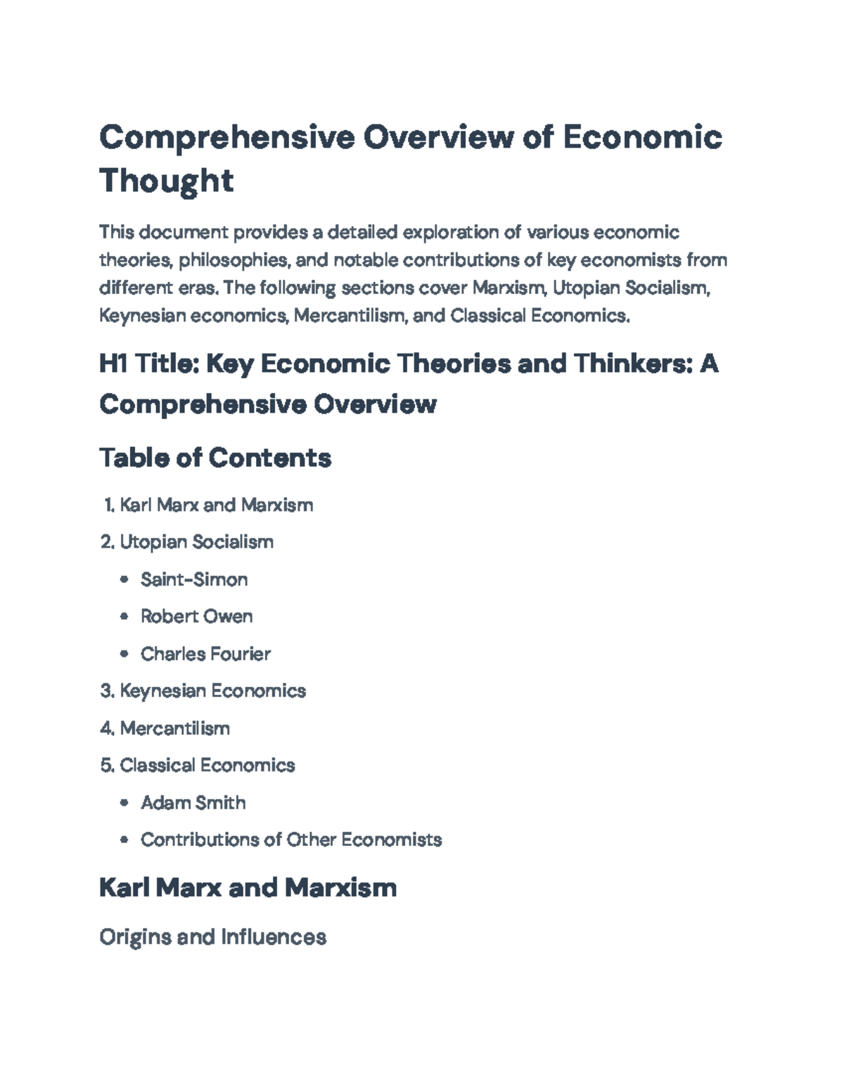 Key Economic Theories and Thinkers: An Overview of Major Concepts ...