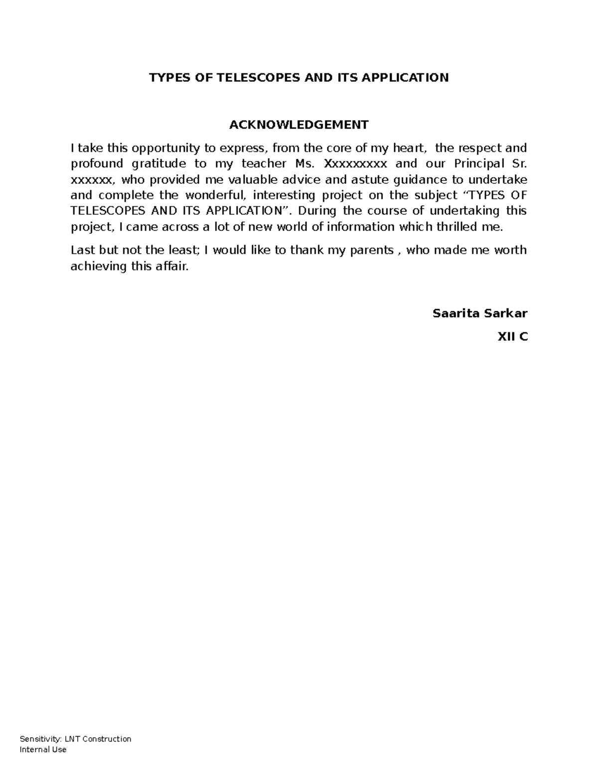 Types of Telescopes and Their Applications - Physics Project XII C ...