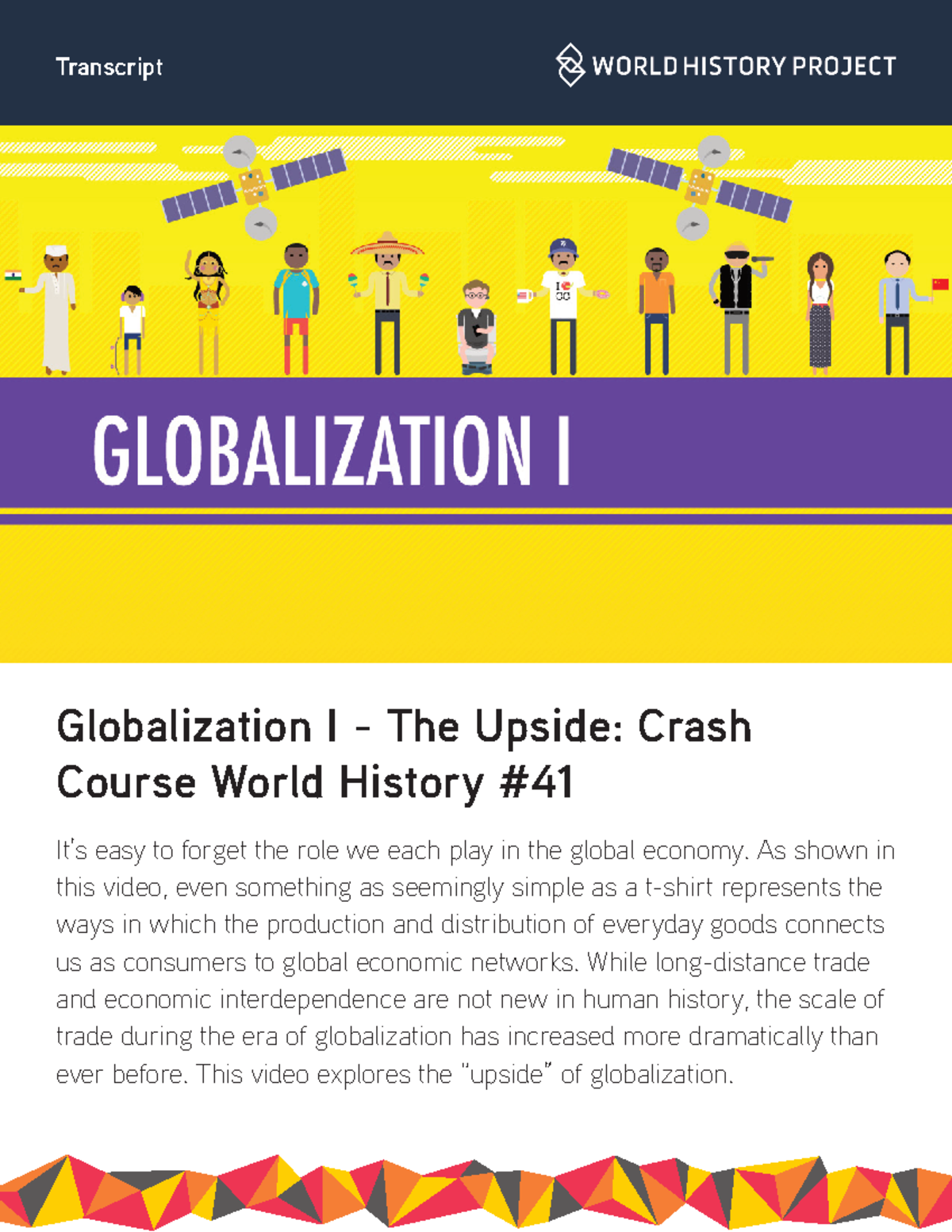 CC Globalization I The Upside CCWH 41 - Globalization I - The Upside ...