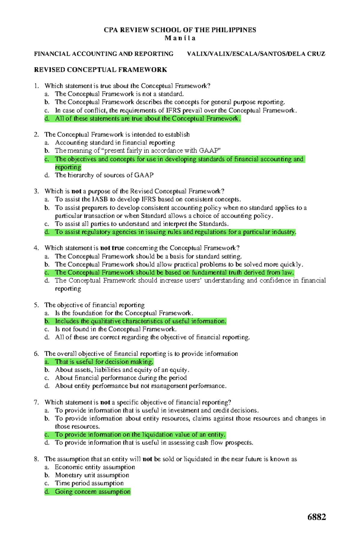 6882 - Comprehensive Study Guide on Revised Conceptual Framework - Studocu