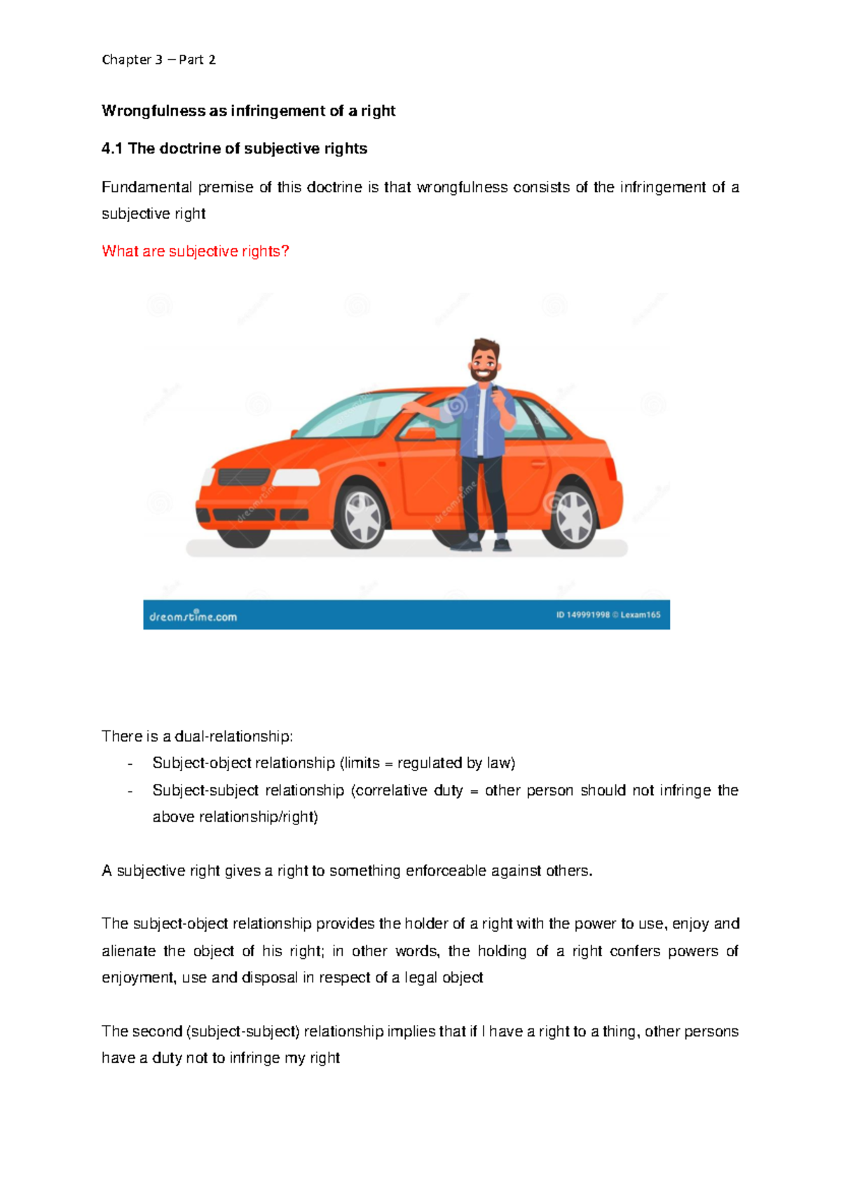 Chapter 3 Part 2: Wrongfulness and Subjective Rights in Delict - Studocu