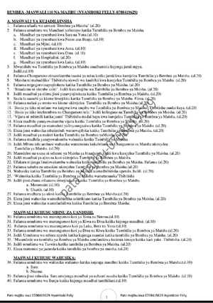 Mwongozo WA Bembea YA Maisha Sample - BEMBEA YA MAISHA COMPREHENSIVE ...