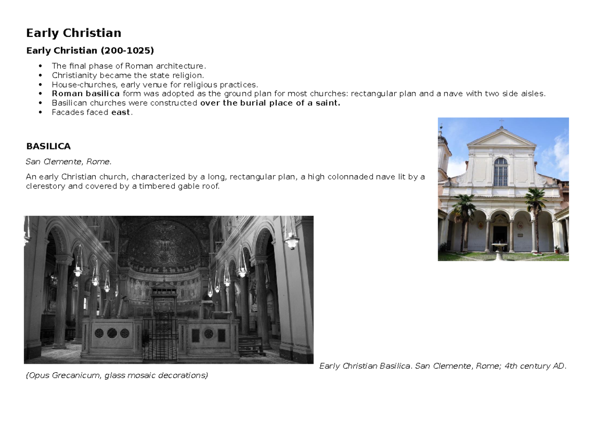 Early Christian Architecture: Evolution and Key Features (200-1025 ...