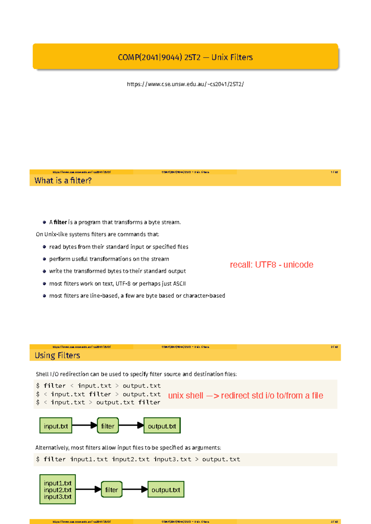 25T2 Unix Filters: Comprehensive Guide to Text Processing - Studocu