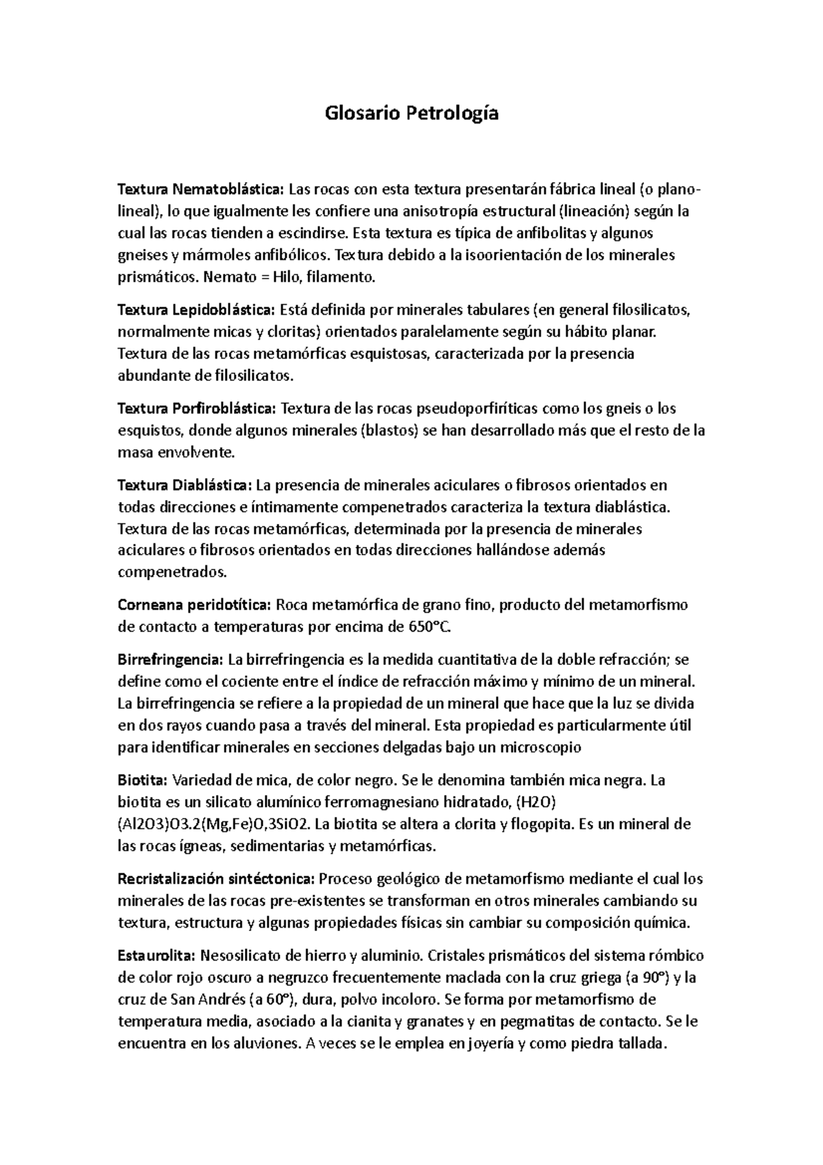 Glosario Petrología - Glosario Petrología Textura Nematoblástica: Las ...