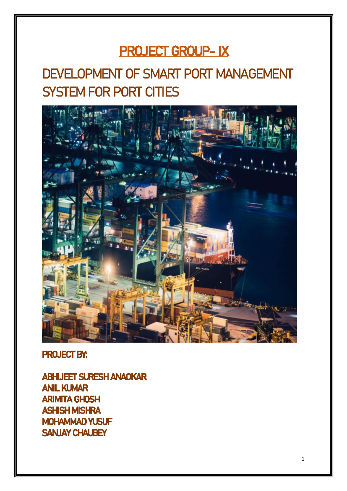 Development of Smart Port Management System for Port Cities - GRP-9 ...