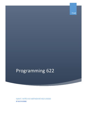 Programming 621 Notes: Intro to Programming Language Paradigms - Studocu