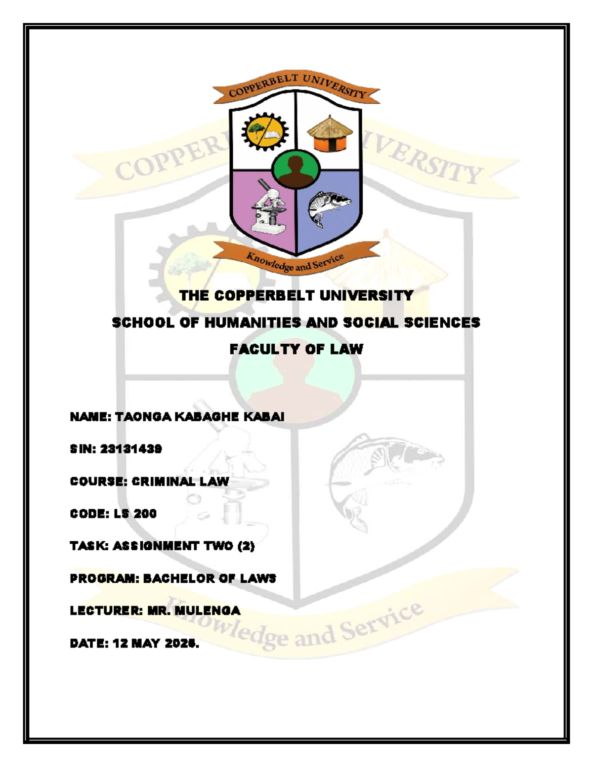 LS 200 Criminal Law Assignment Two: Case Analysis and Legal Principles ...