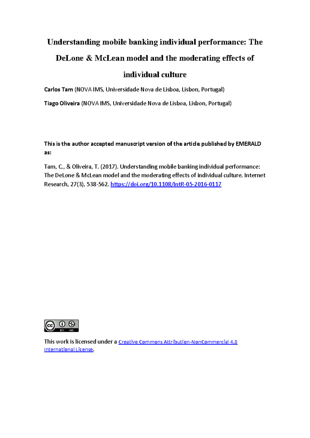 Understanding Mobile Banking Performance: DeLone McLean Model & Culture Effects - Studeersnel