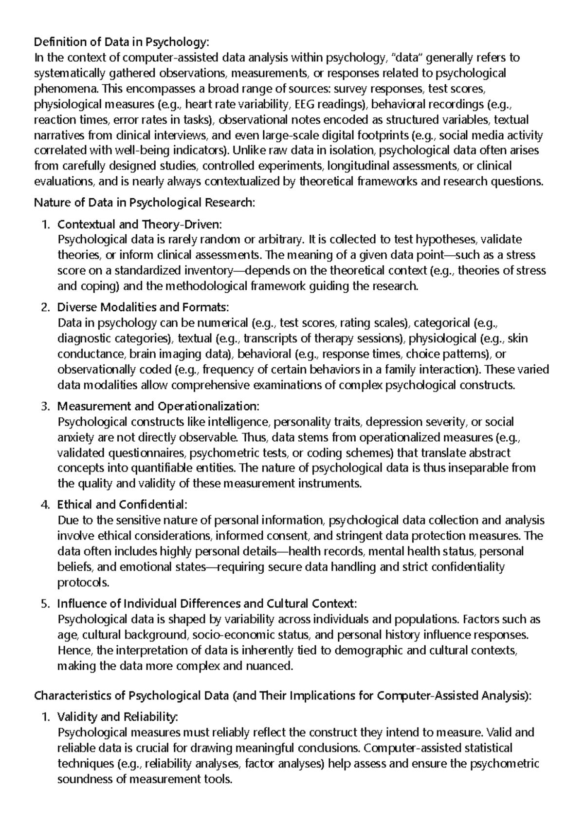 PSY 101: Definition, Nature, and Characteristics of Data in Psychology ...