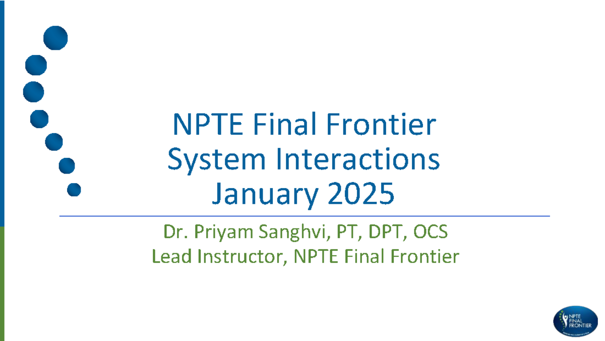 NPTE Final Frontier Study Guide & Practice Questions (January 2025 ...