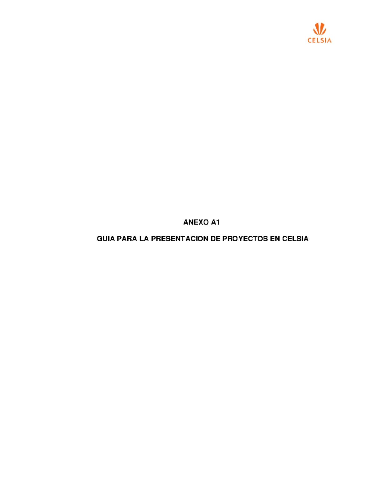 Anexo A1: Guía para la Presentación de Proyectos en Celsia - Studocu