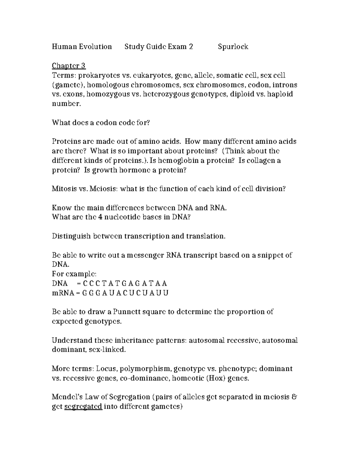Human Evolution Study Guide: Exam 2, Chapters 3 & 4 Terms - Studocu