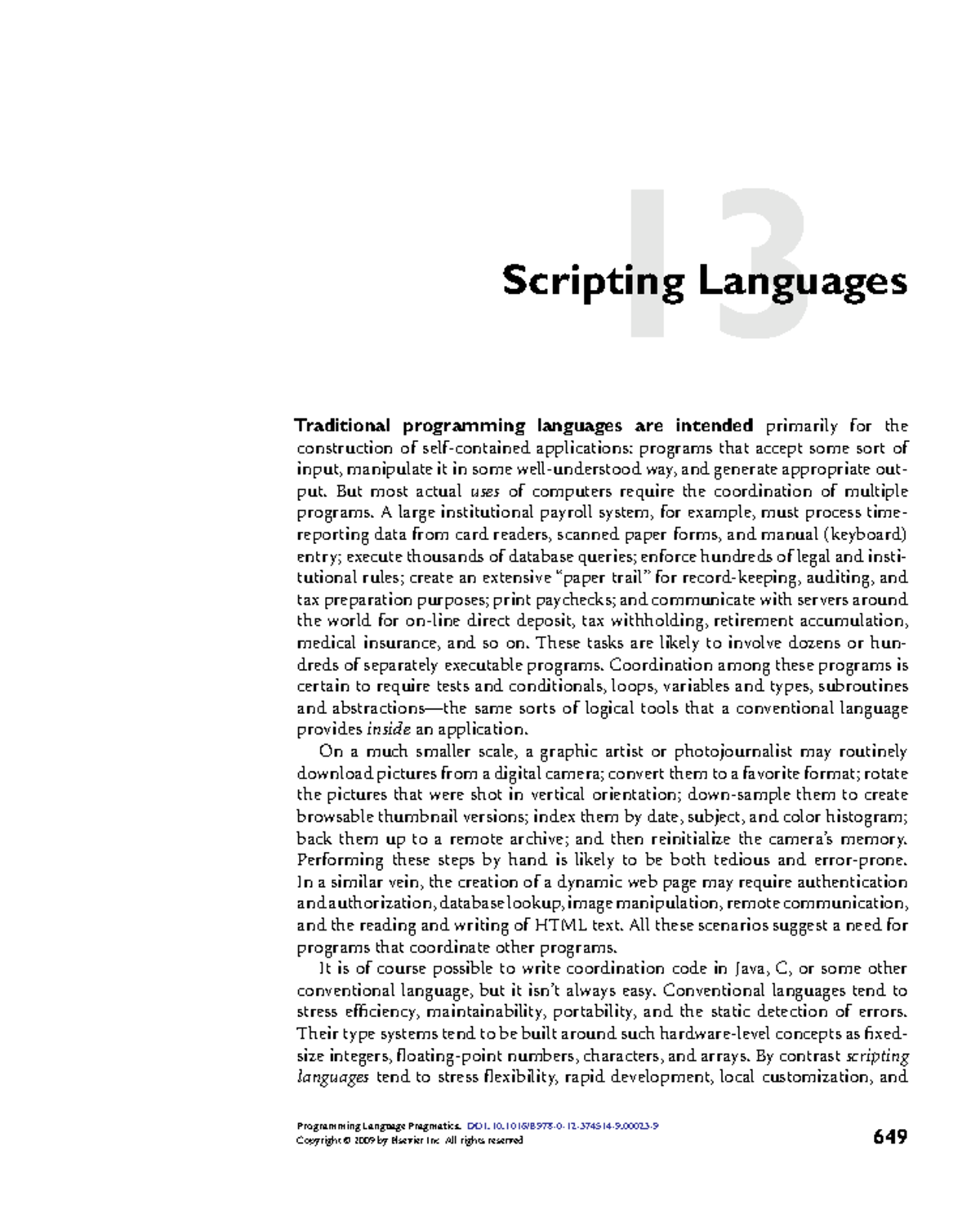 Scott - Chapter 13 Scripting Languages: Concise Study Notes - Studocu