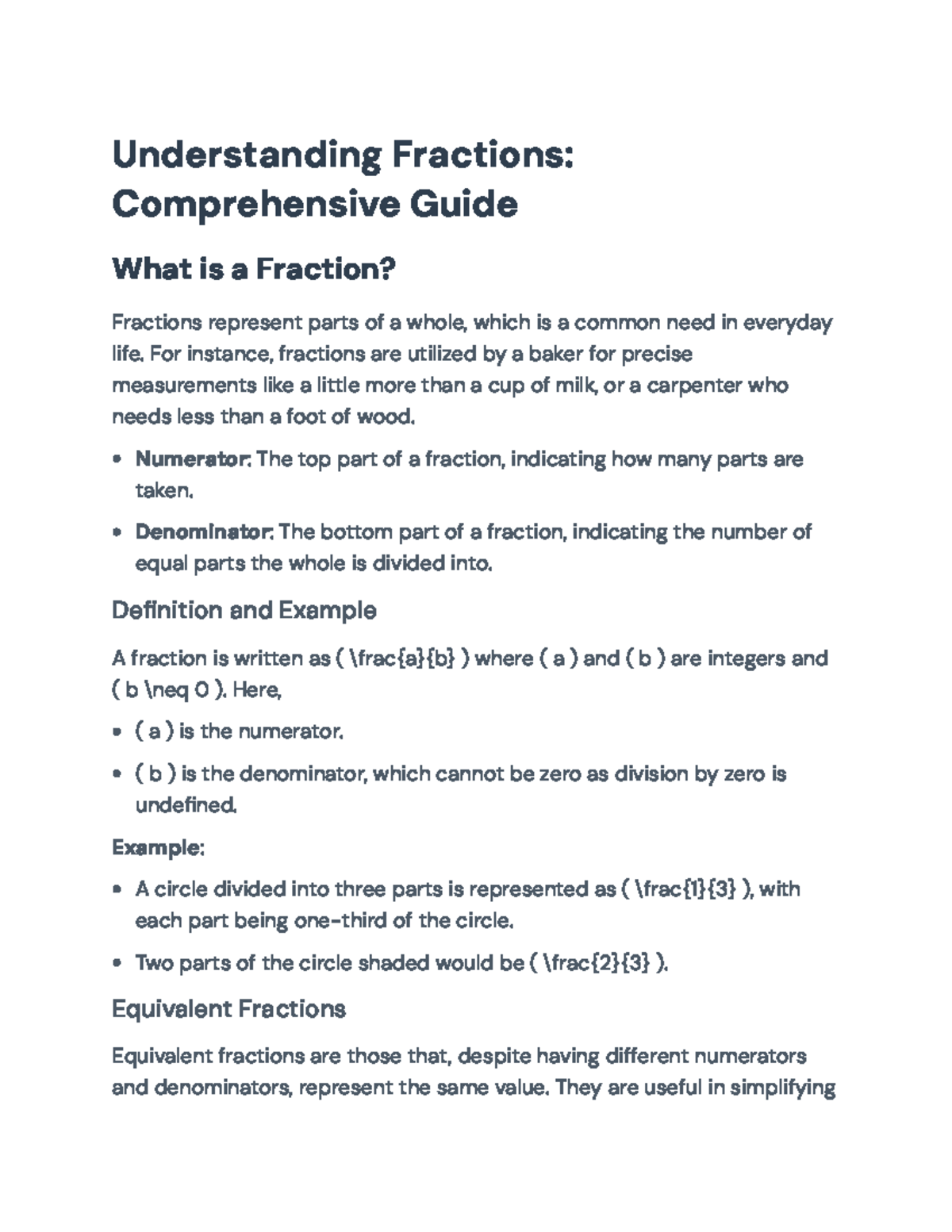 Understanding Fractions: Comprehensive Guide for Math Success ...