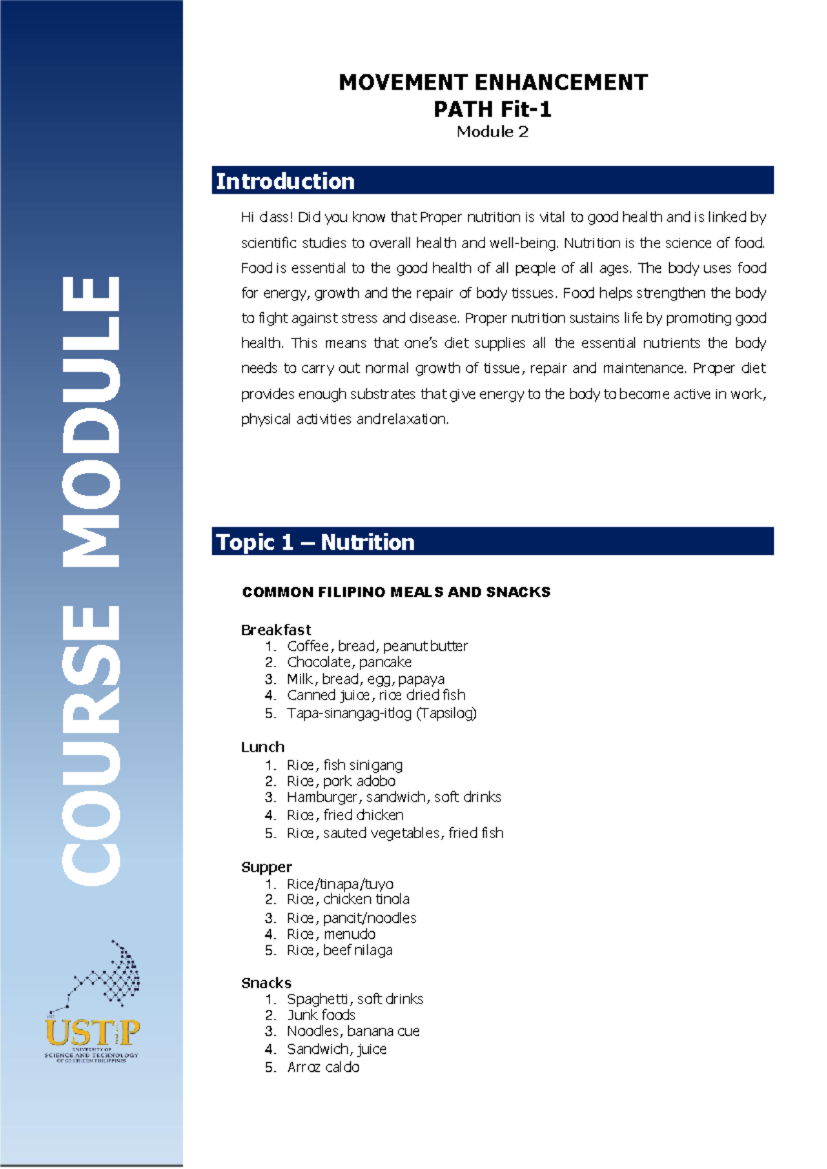 Pathfit 1- Module-2 - haha - MOVEMENT ENHANCEMENT PATH Fit- 1 Module 2 ...