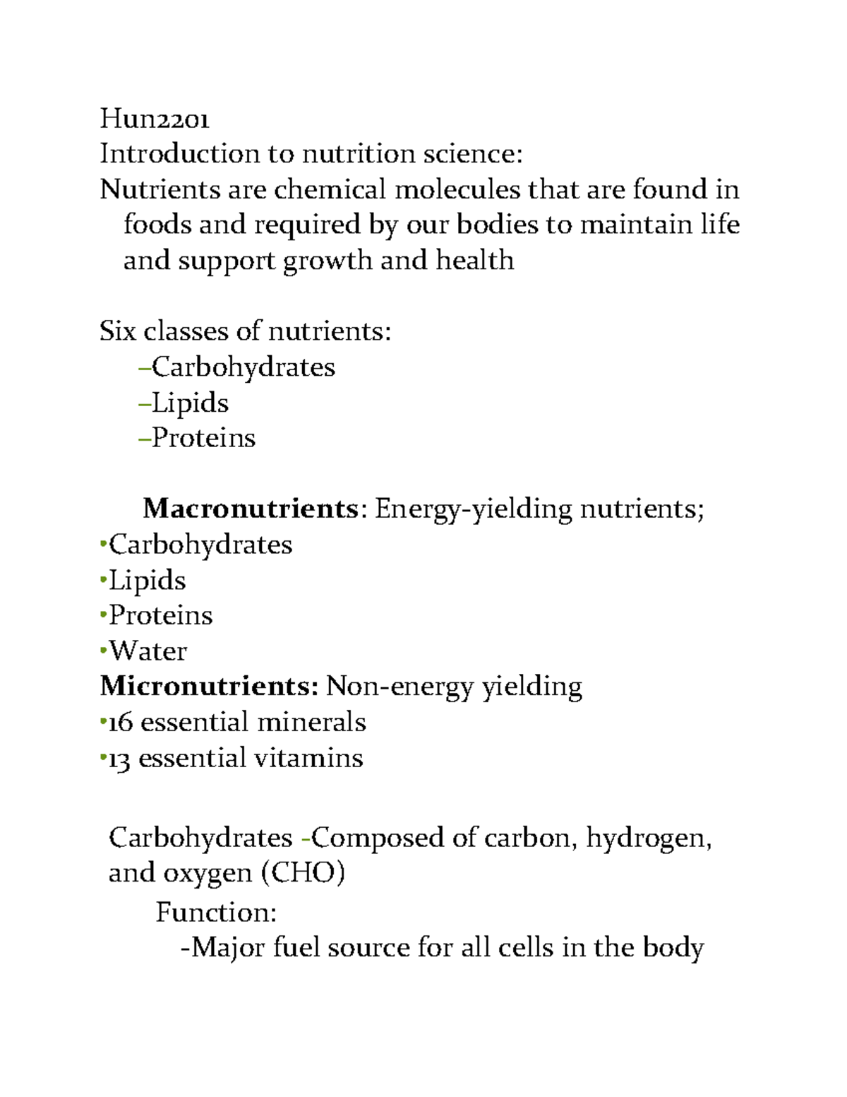 The intro of nutrition - Hun Introduction to nutrition science ...