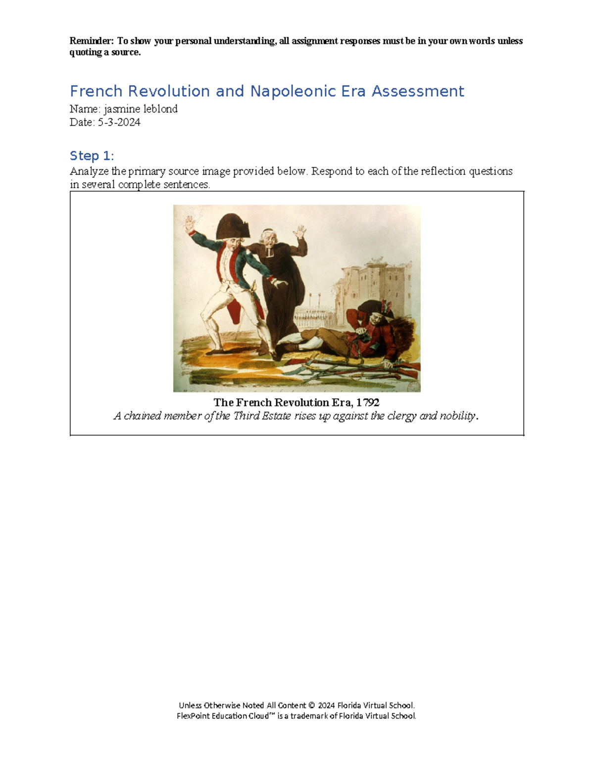 World History (HIST 101): French Revolution & Napoleonic Era Analysis ...