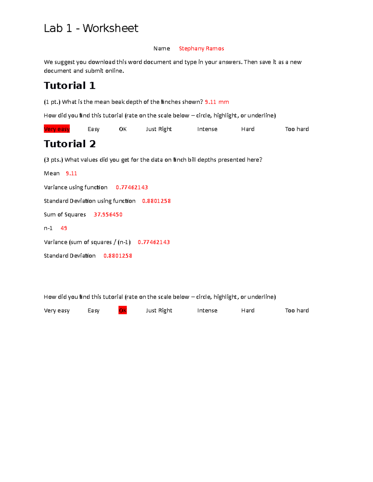 Lab 1 - Worksheet-1 - lab 1 - Lab 1 - Worksheet Name Stephany Ramos We ...