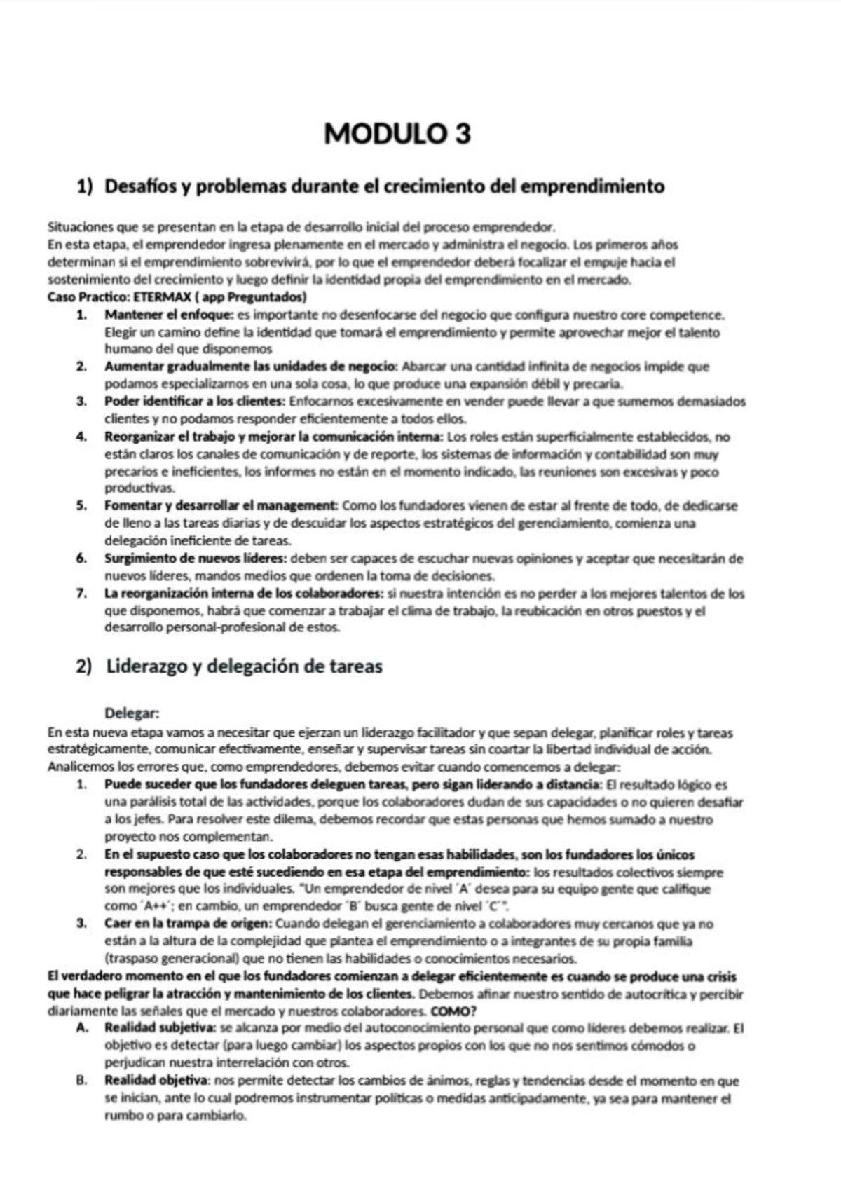 Resumen D. Emprendedor: Desafíos y Estrategias en Mod. 3 y 4 - Studocu