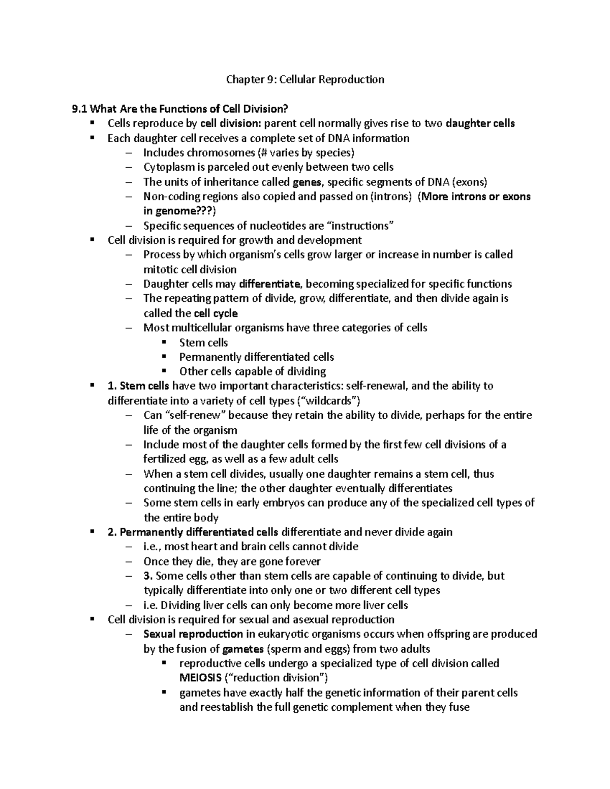 Chapter 9 Notes - Adam Hrincevich Spring 2022 - Chapter 9: Cellular ...