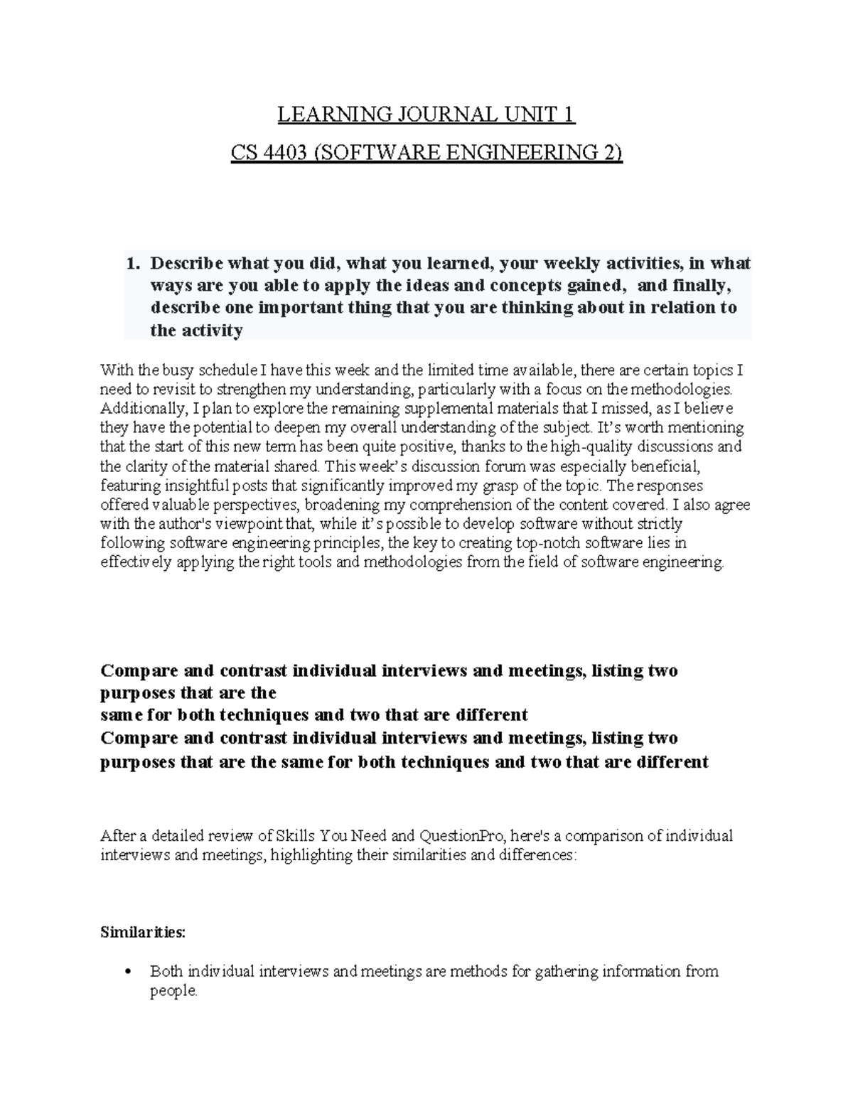 Learning Journal UNIT 1 CS 4403 - LEARNING JOURNAL UNIT 1 CS 4403 ...