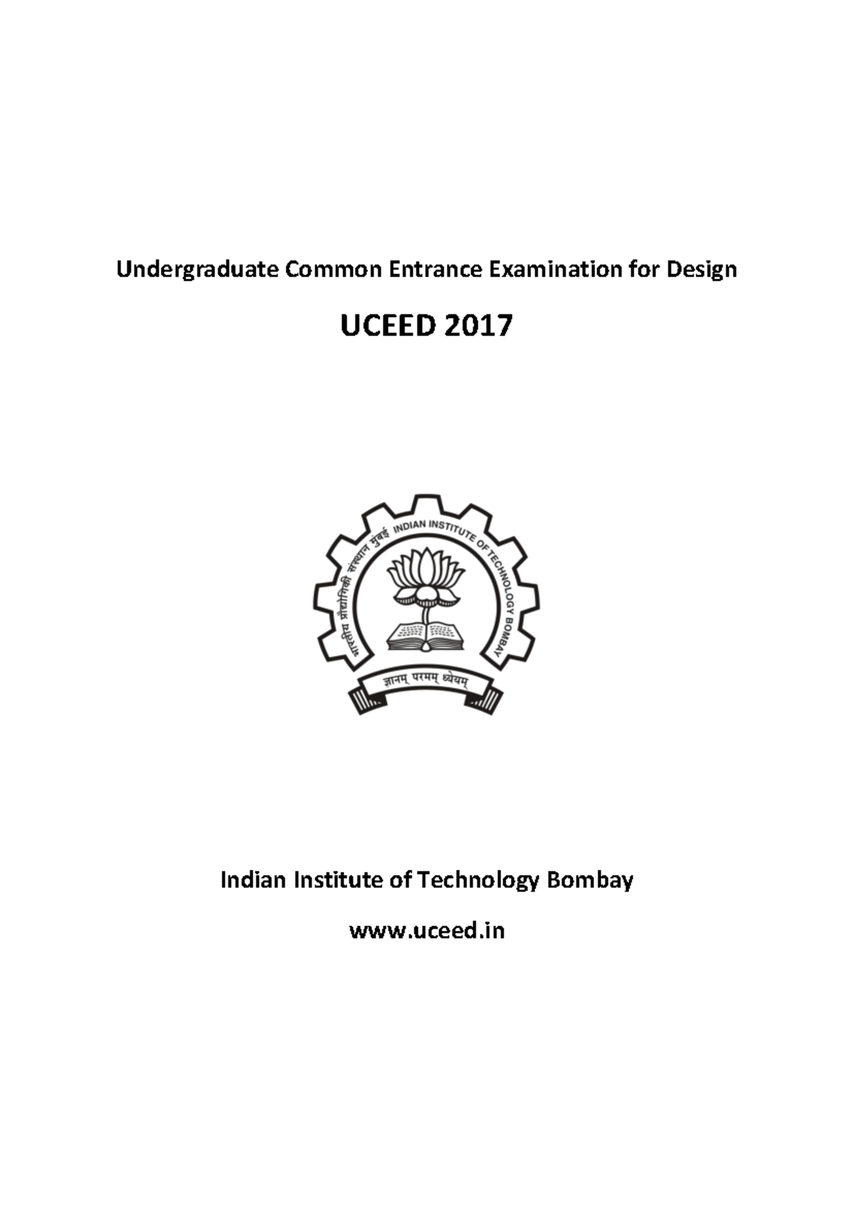 UCEED 2017 Question Paper: Detailed Exam Instructions and Format - Studocu