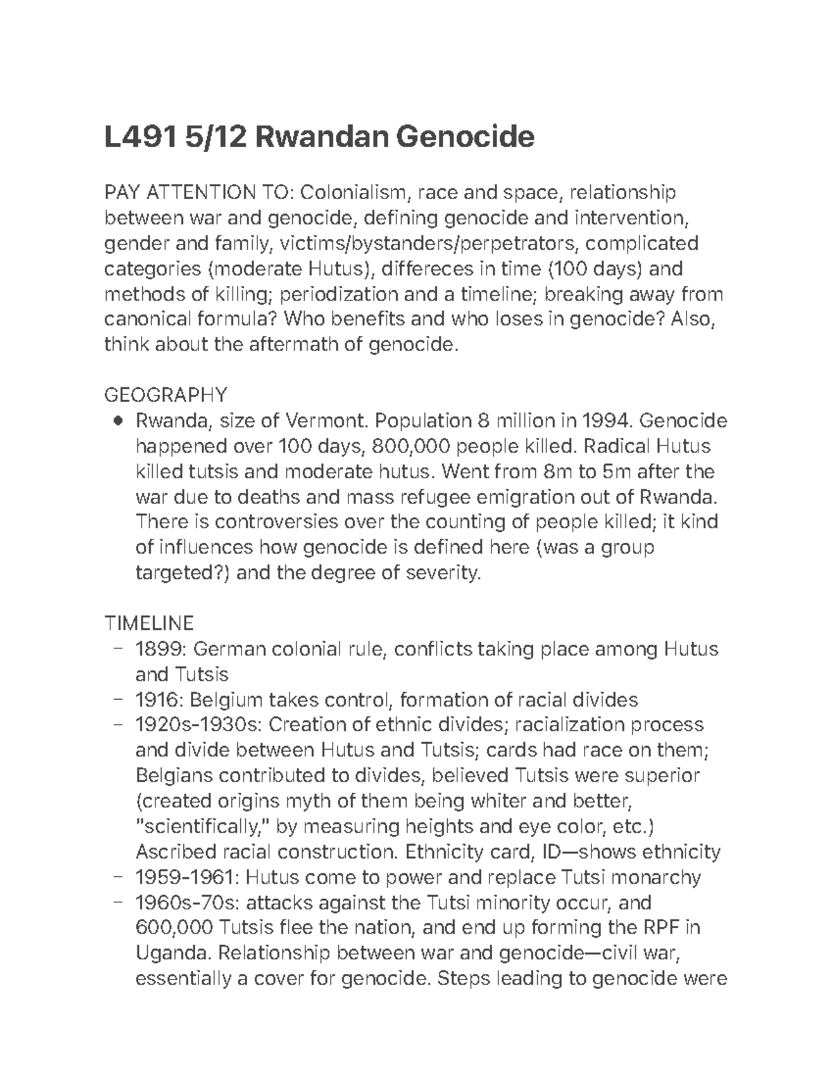L491 5:12 Understanding the Rwandan Genocide: Key Themes & Timeline ...